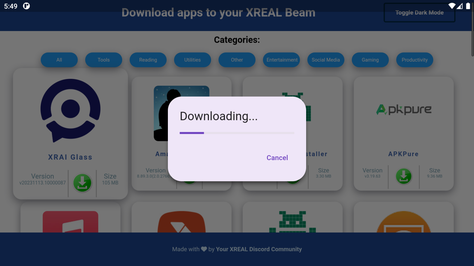 Beam-Apps – App installer for Xreal Beam