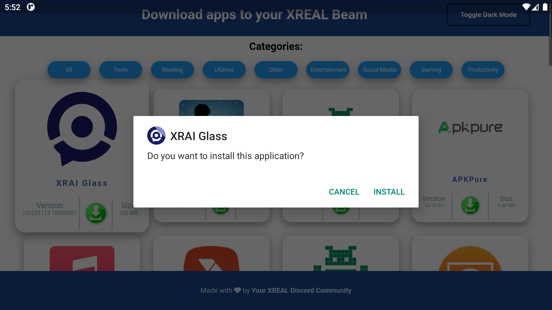Beam-Apps – App installer for Xreal Beam